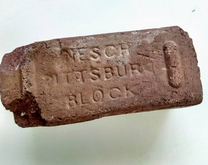 Hand Made Antique Nesch Block, Pittsburg Kansas Red Brick Street Paver ...