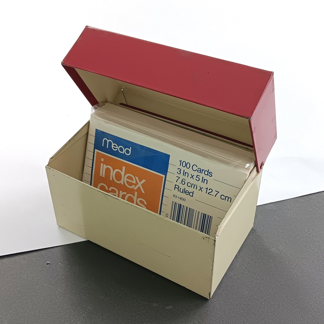 Vintage Red & Cream Ohio Art 3x5 Index Card Box (1930s-40s) W/nos Mead ...