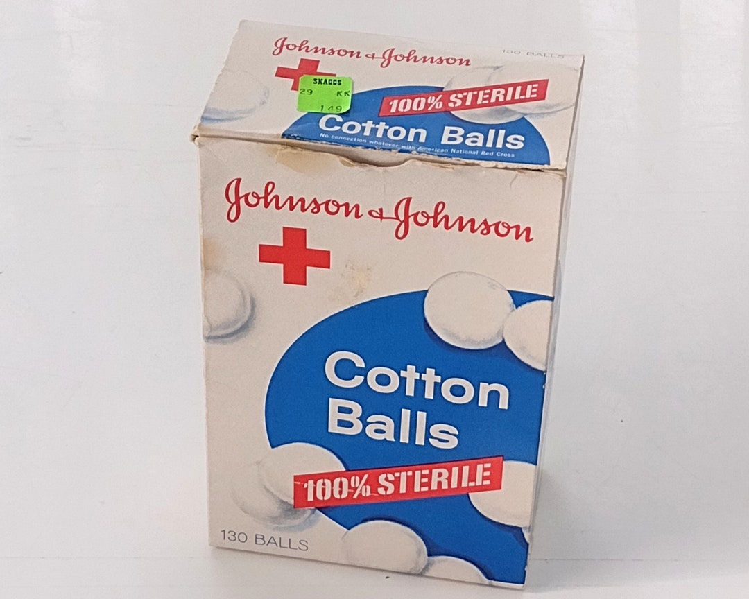 Vintage Johnson & Johnson Cotton Balls Box W/paper Liner (EMPTY ...