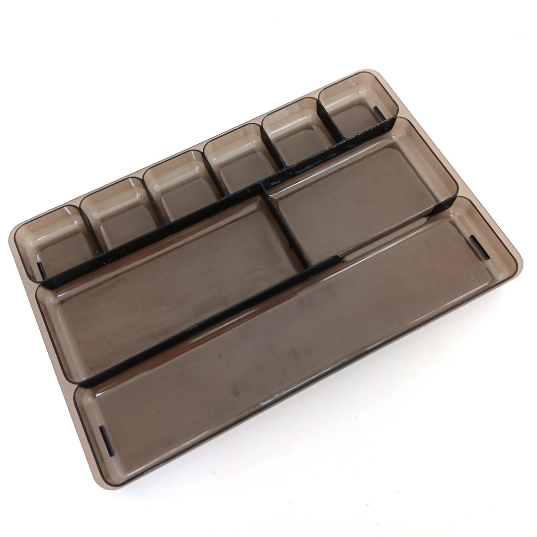 Vintage Rogers Desk Tray, Drawer Organizer Tray, Smoke Plastic, 9 ...