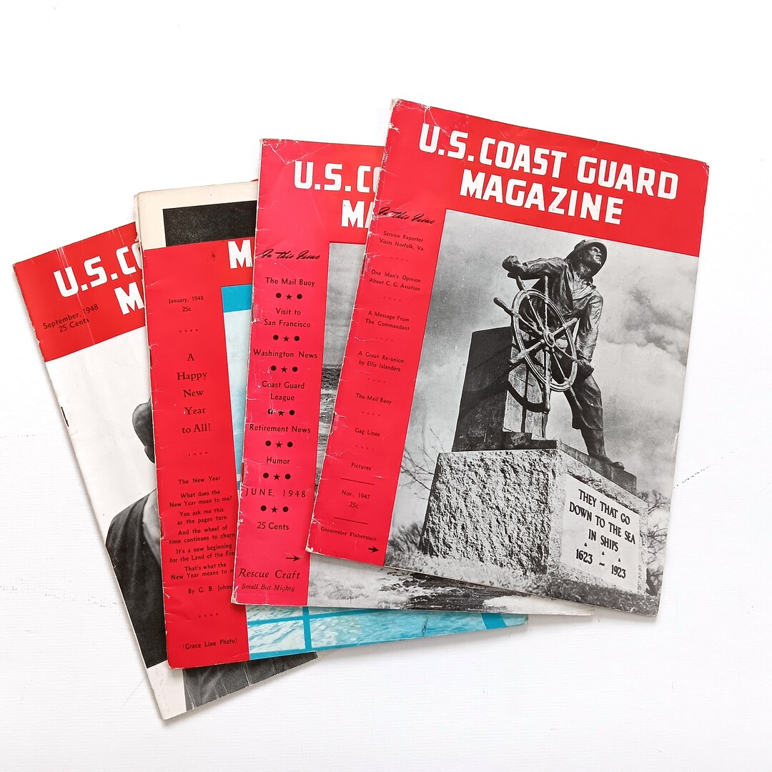 Lot (4) U.S. Coast Guard Magazine 1947-48 - USCG Ephemera ...