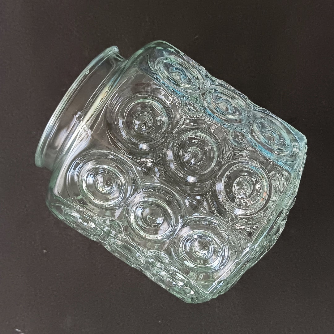 Vintage MCM Clear Nonagon Glass Light Globe Shade W/bullseye Circles, 3 ...