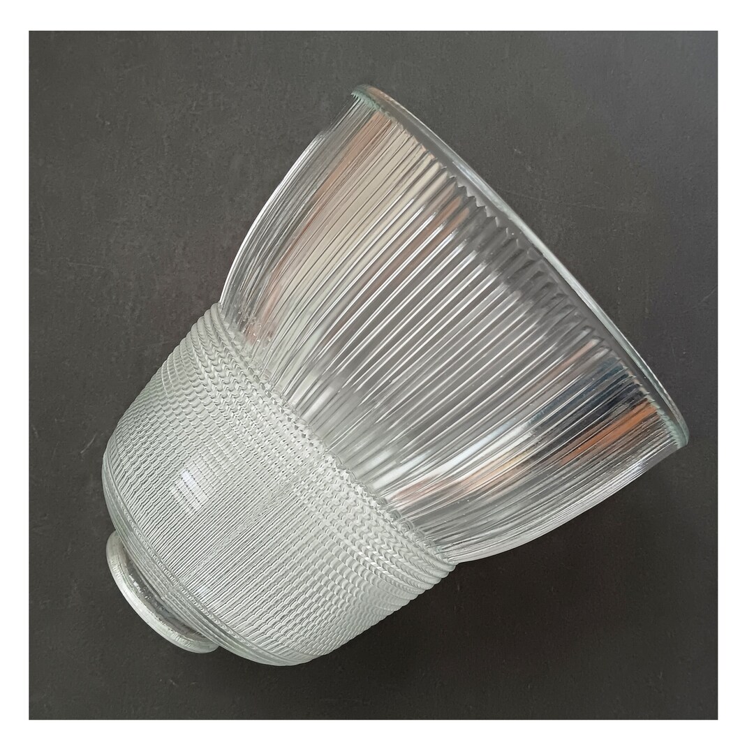 Rare Antique Lamp Shade No. 2070, Round Ribbed Prismatic Glass ...