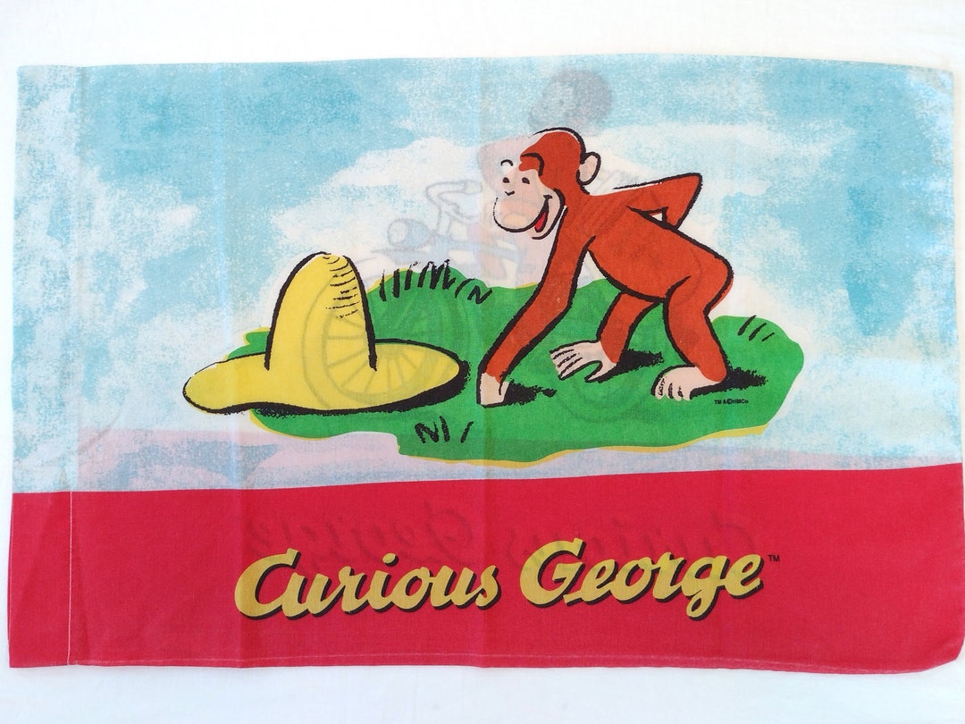 Very Rare 1980s Curious George Pillowcase by Dan River, Man in Yellow ...