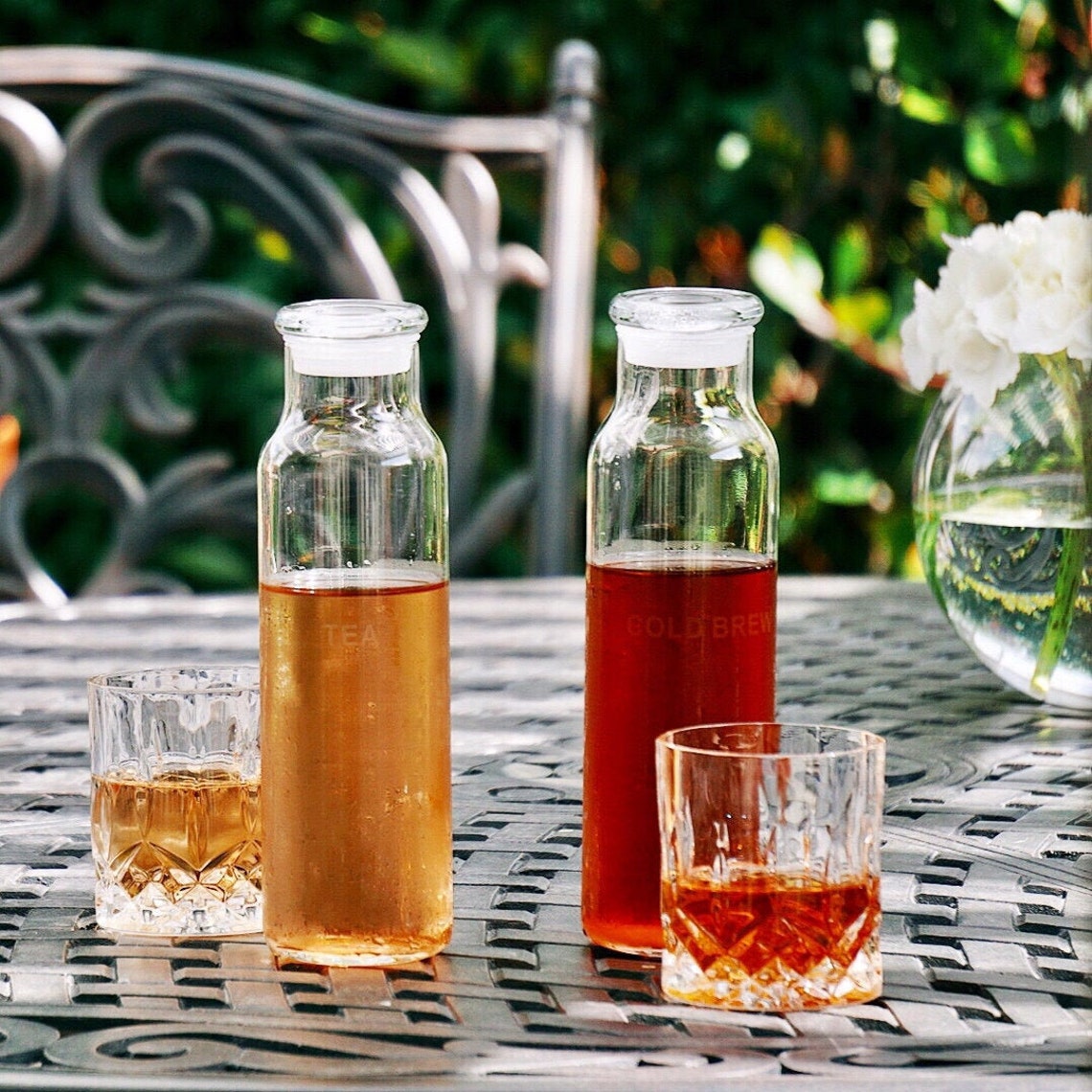 Glass Carafe Bedside Tabletop Water Carafe Cold Brew Tea Pitcher ...