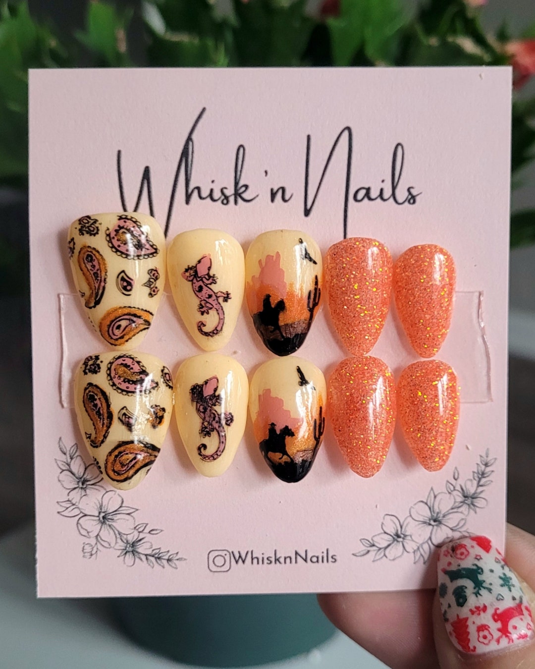 Desert Sunset Western Nails Desert Nails Cowgirl Nails Acrylic Press on ...