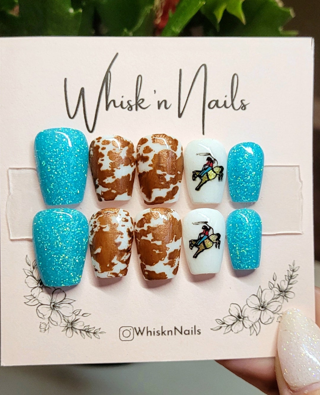 Chocolate Cow Western Nails Cow Nails Acrylic Press on Nail Set - Etsy