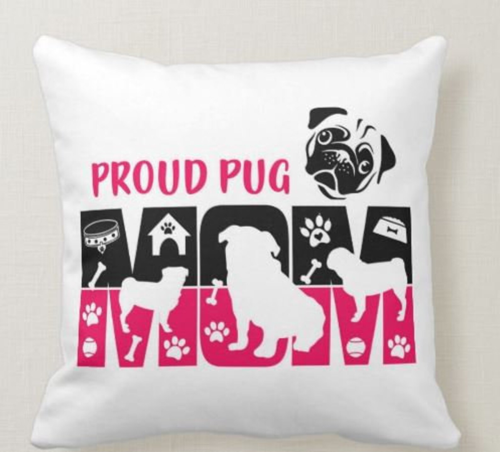 Living That Pug Life Svg Proud Pug Mom Svg, Chinese Pug, Dutch Mastiff ...