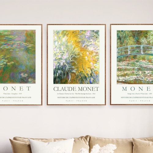 Claude Monet Gallery Wall Art Set of 3 Poster Prints - Etsy