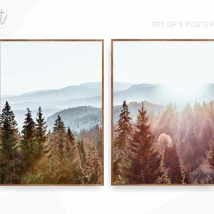 Mountain National Park Poster Travel Set Prints Art - Etsy