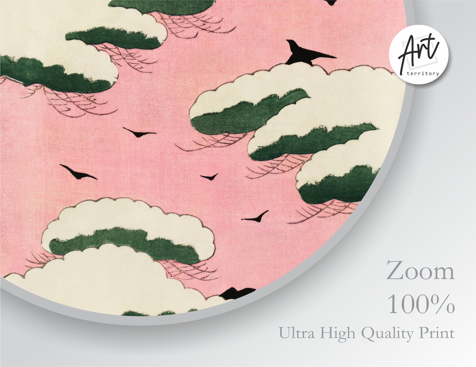 Minimalist Wall Art Poster, Japanese Pink Print, Woodblock Poster ...