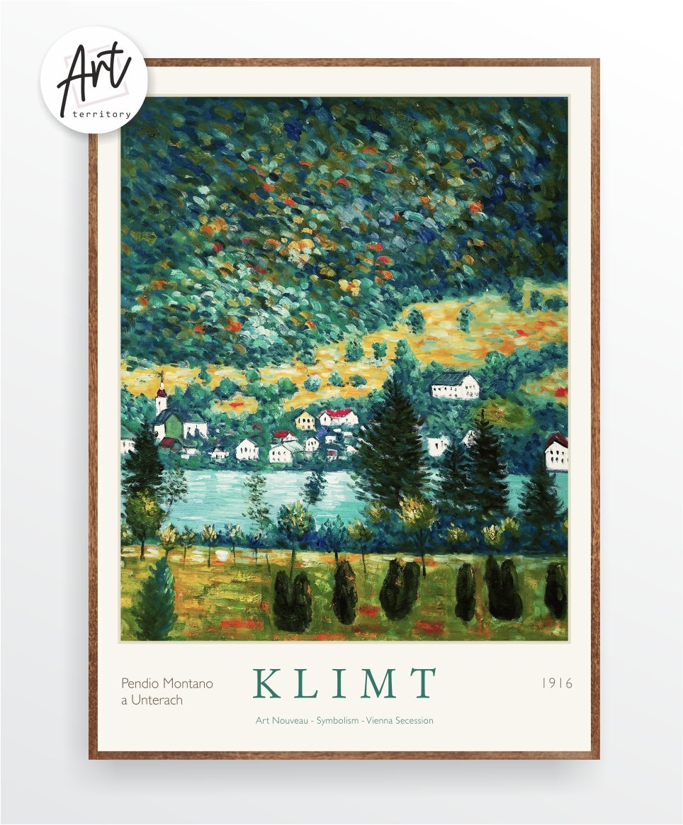 Gustav Klimt Gallery Wall Set Prints Exhibition Museum Poster Emerald ...