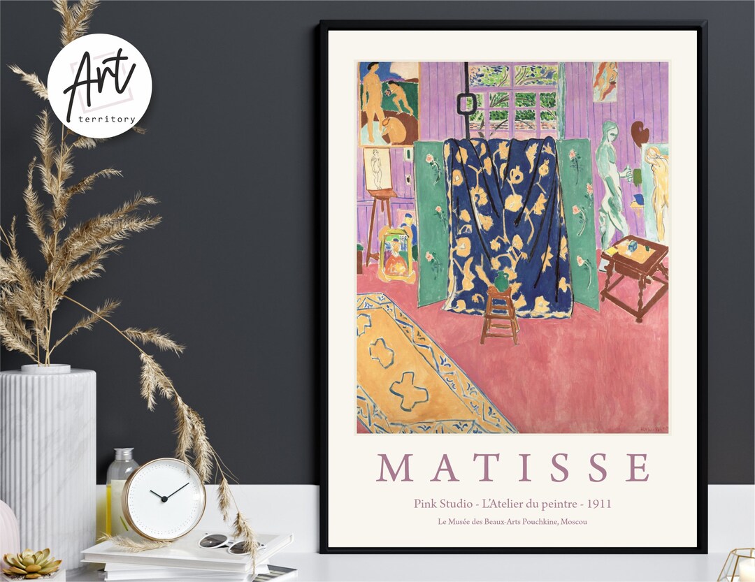 Henri Matisse Paintings Print Vintage Poster Wall Art - Pink Studio - Etsy