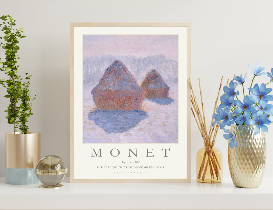 Claude Monet Haystacks Museum Exhibition Art Poster, Gallery Print - Etsy