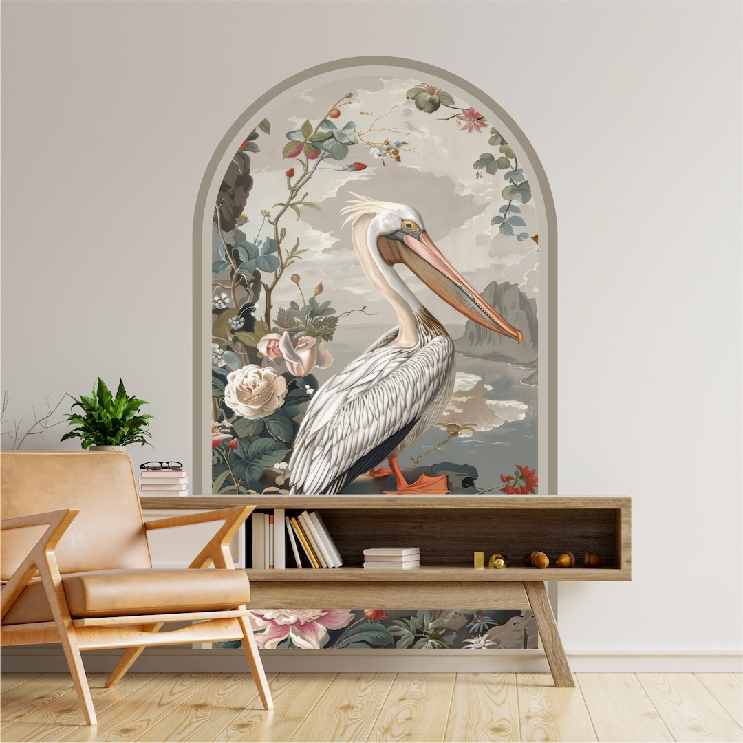 Peel and Stick Pelican, Peel and Stick Mural, Removable Peel and Stick ...