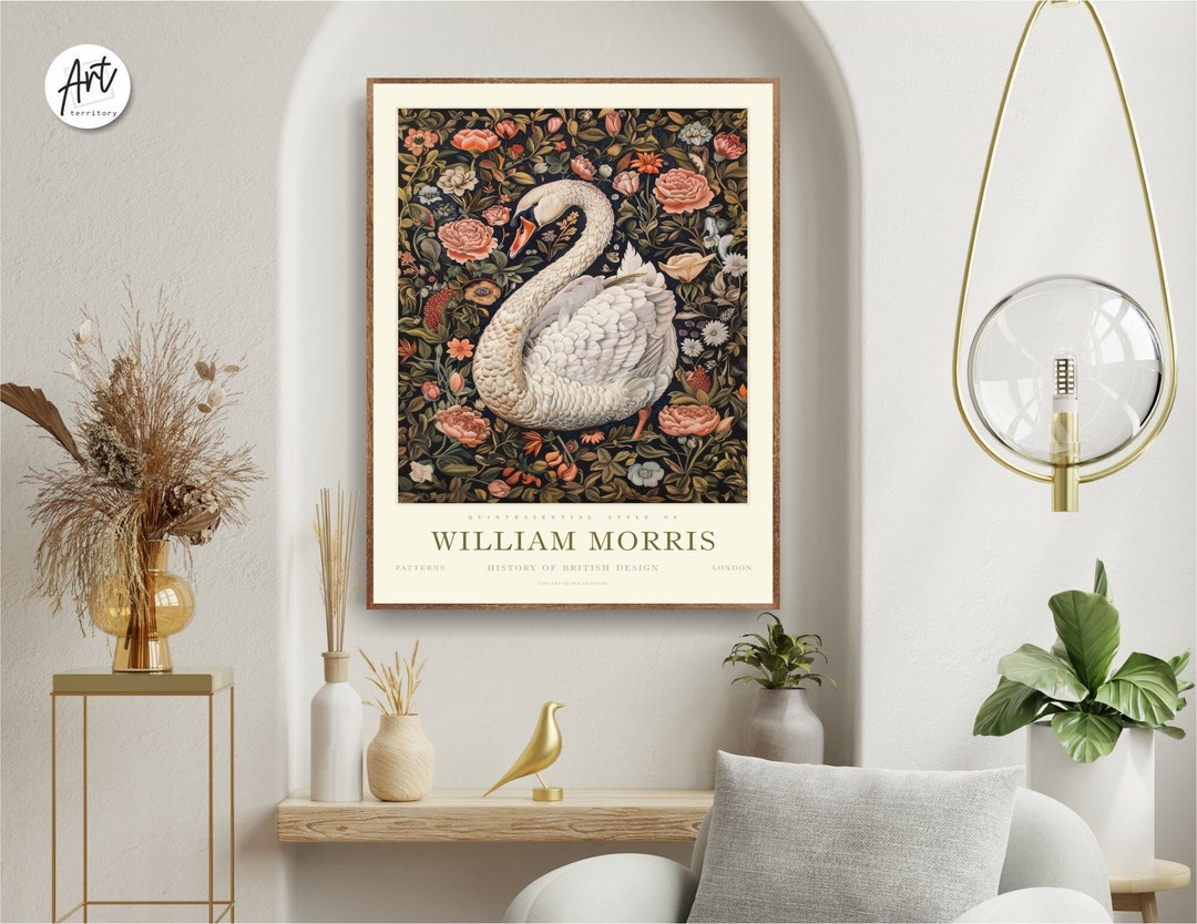 William Morris Swan Art Poster Print, Trendy Wall Art - Etsy