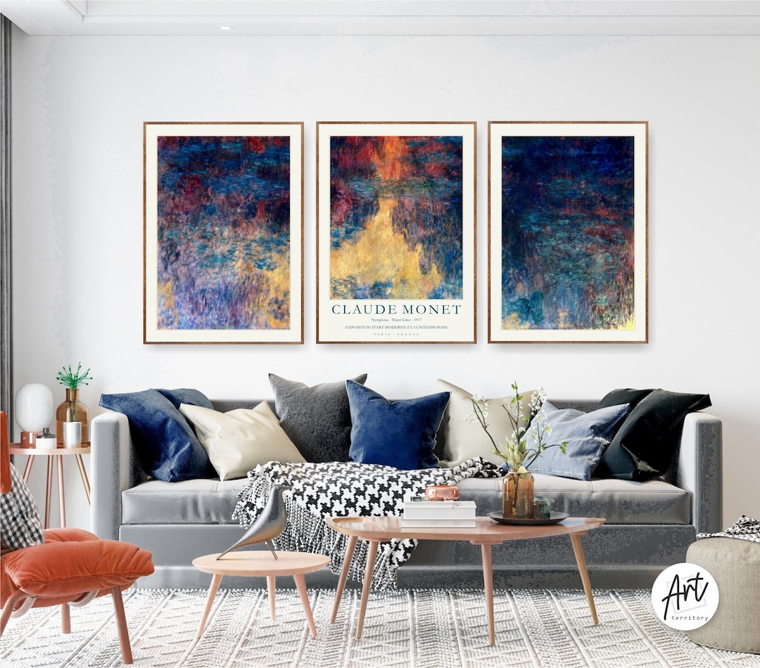 Monet Set of 3 Museum Exhibition Poster Art Prints Gallery Wall ...