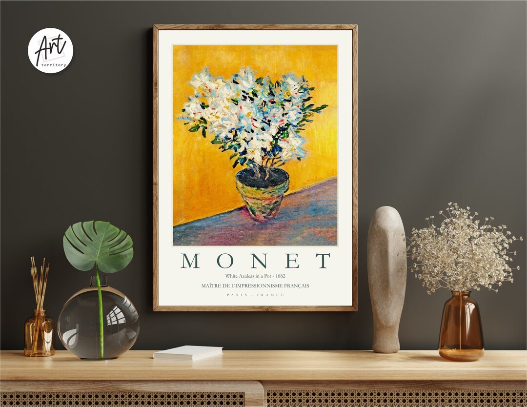 Claude Monet Art Print, Gallery Wall Art, Exhibition Poster, Azaleas in ...