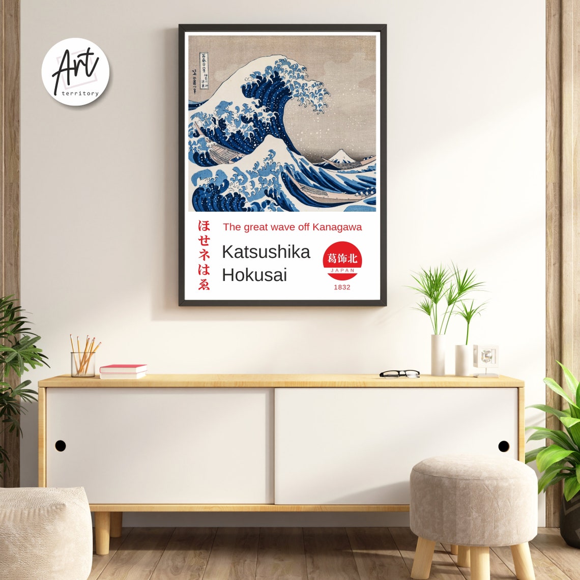 The Great Wave Poster Japanese Poster Print Exhibition Wall - Etsy