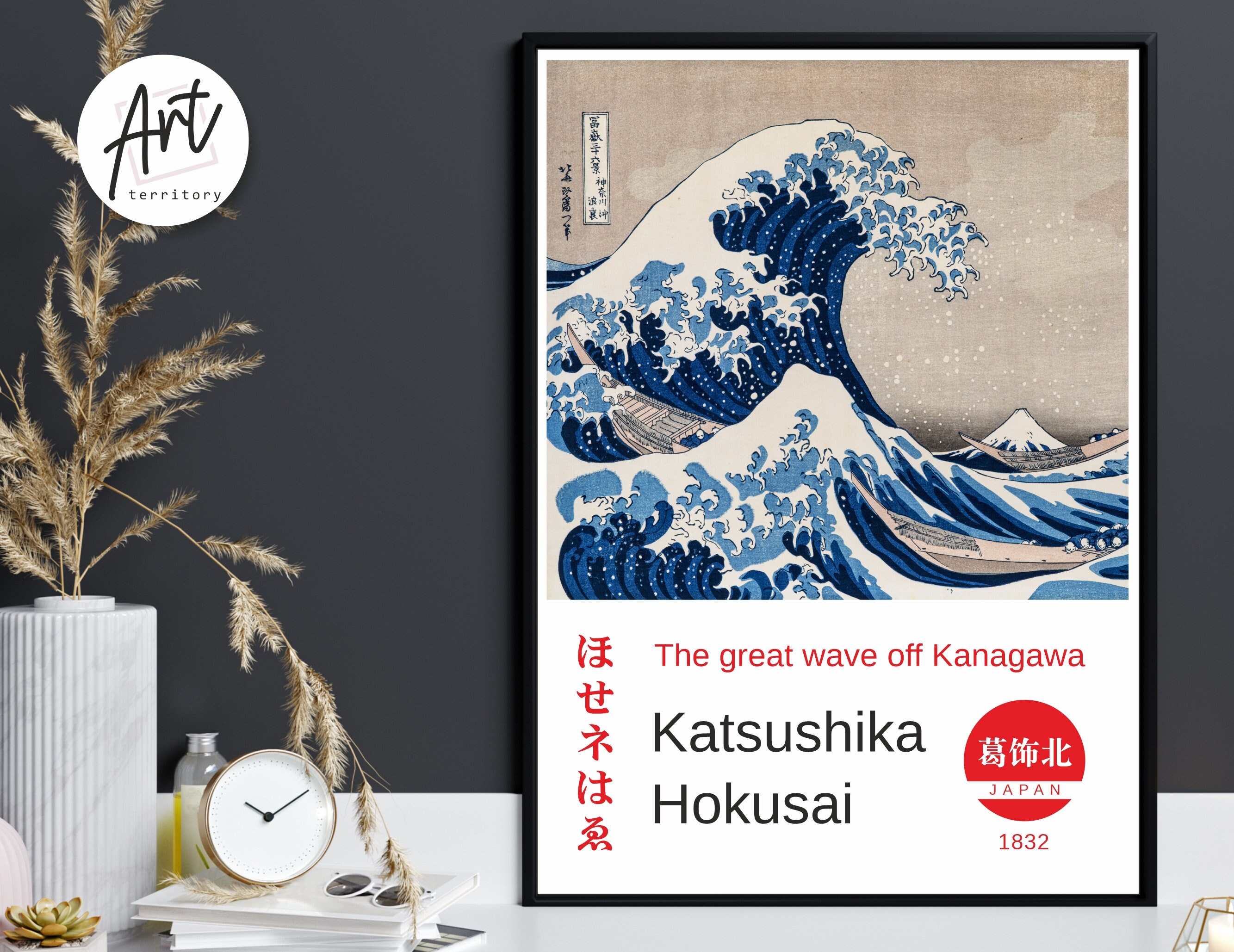 The Great Wave Poster Japanese Poster Print Exhibition Wall | Etsy