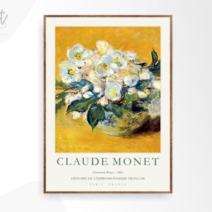 Claude Monet Art Print, Exhibition Poster, Christmas Roses - 1883 - Etsy