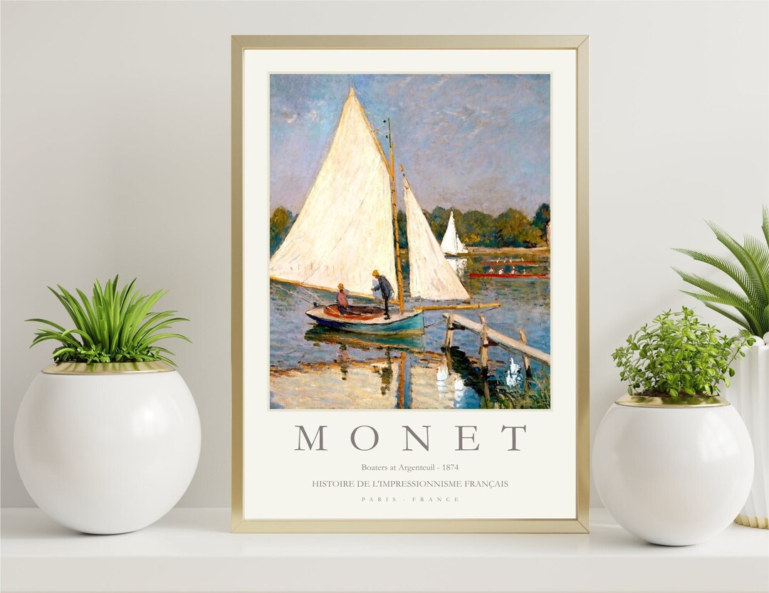 Claude Monet Art Print, Exhibition Poster, Museum Poster, Boaters at ...