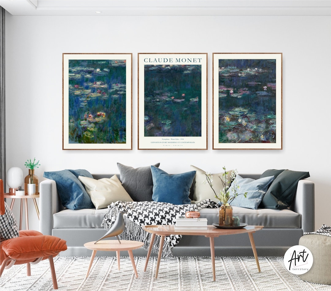Monet Art Prints, Gallery Wall Art Set of 3 Museum Exhibition Posters ...