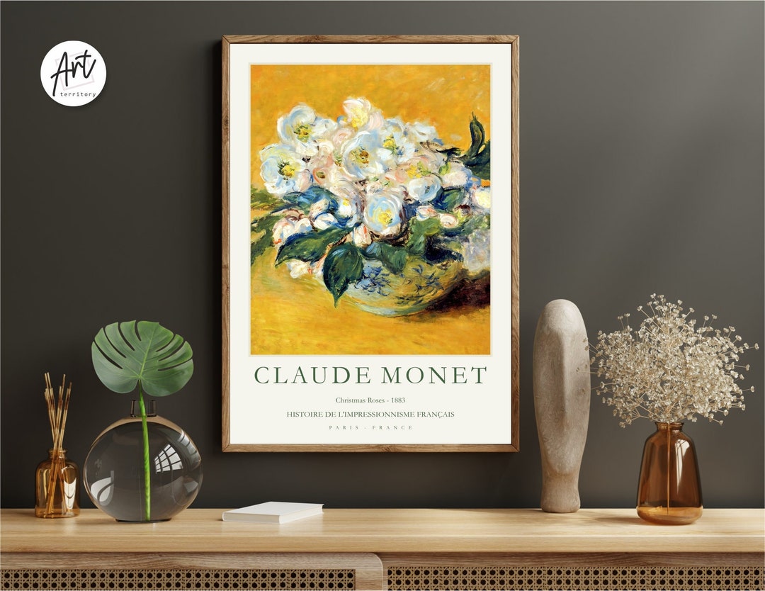 Claude Monet Art Print, Exhibition Poster, Christmas Roses - 1883 - Etsy