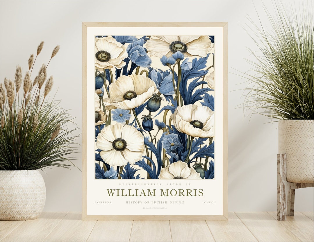 William Morris Blue Art Print, Gallery Wall Art, Exhibition Poster ...