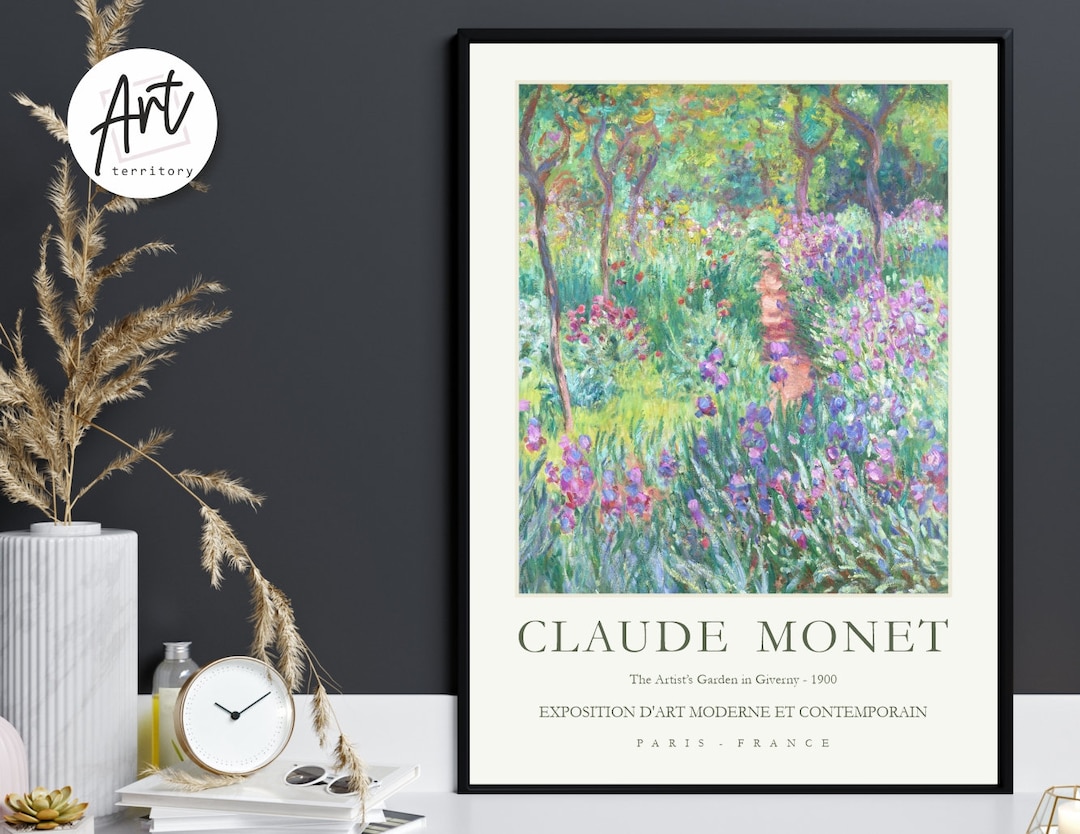 Claude Monet Exhibition Poster Watercolor Prints Gallery Wall Art - the ...