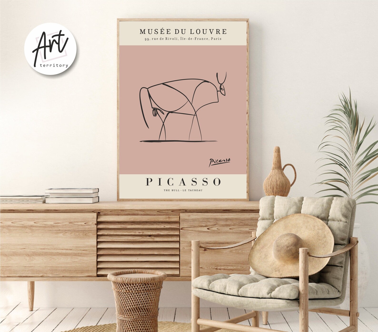 Picasso Poster Line Art Print Bull Gallery Wall Art - Etsy