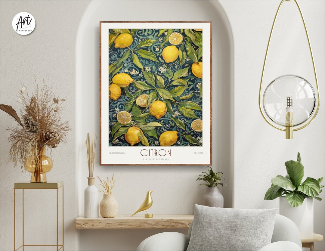 William Morris Exhibition Lemon Print, William Morris Print, William ...
