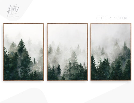 Forest Green Wall Art National Park Set of 3 Poster Prints - Etsy