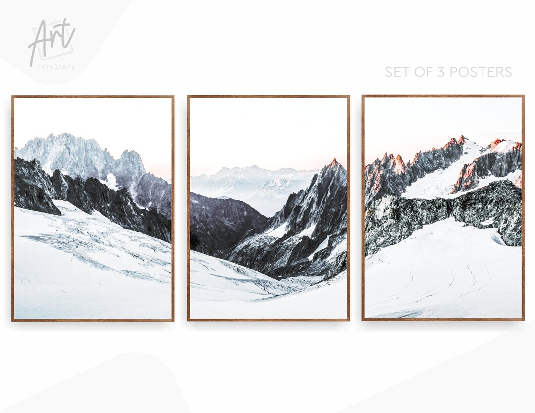 Mountain Travel National Park Art Mountain Poster Set of 3 - Etsy