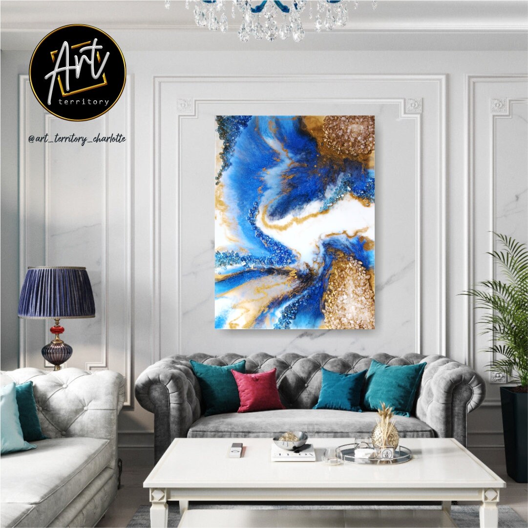 Resin Art, Original Home Decor, Abstract Painting, Wall Art, Crystal ...