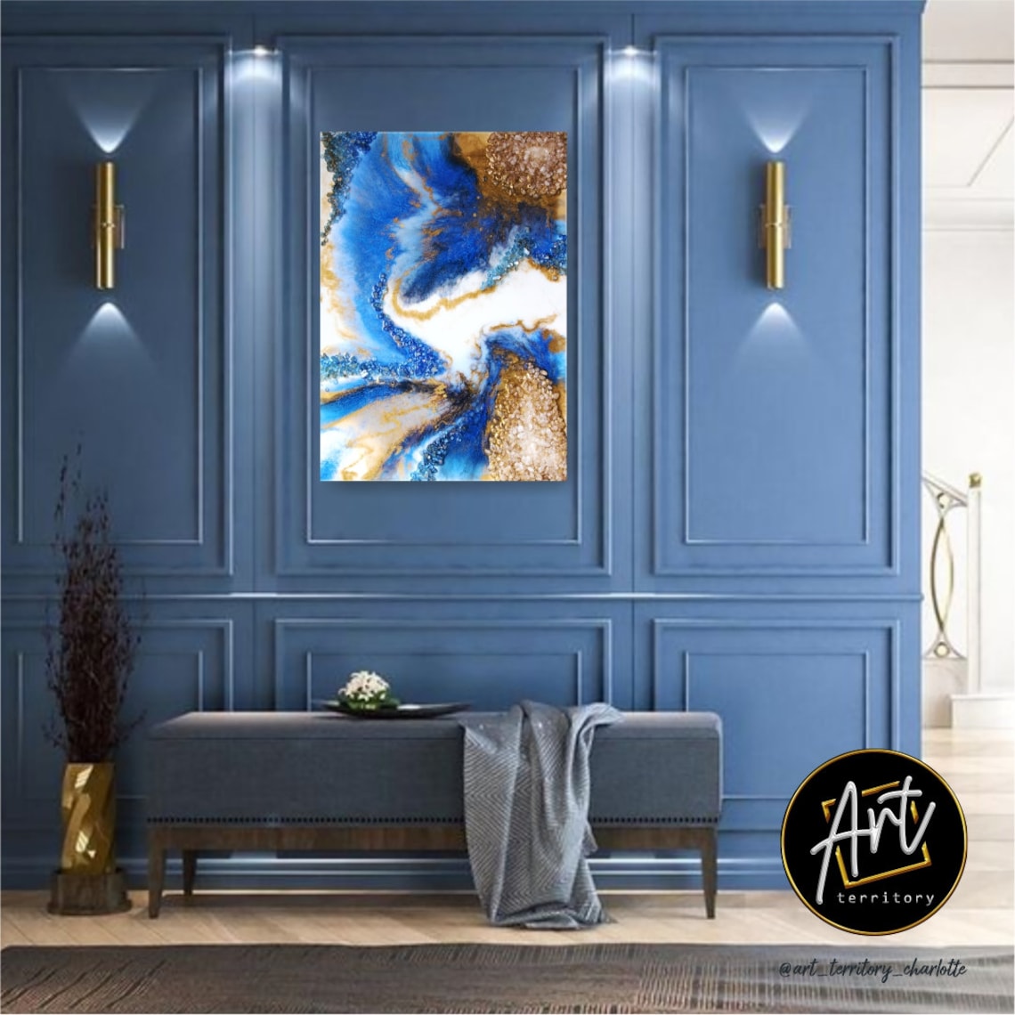 Resin Art, Original Home Decor, Abstract Painting, Wall Art, Crystal ...