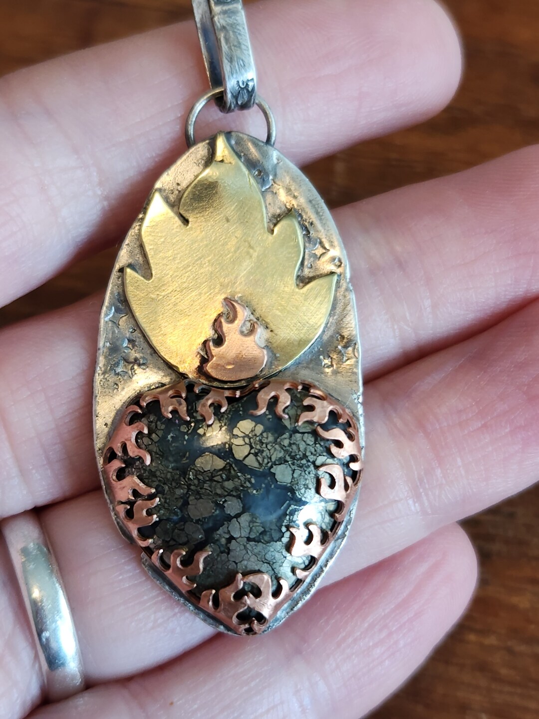 Golden Marcasite Sacred Heart Pendant - Etsy