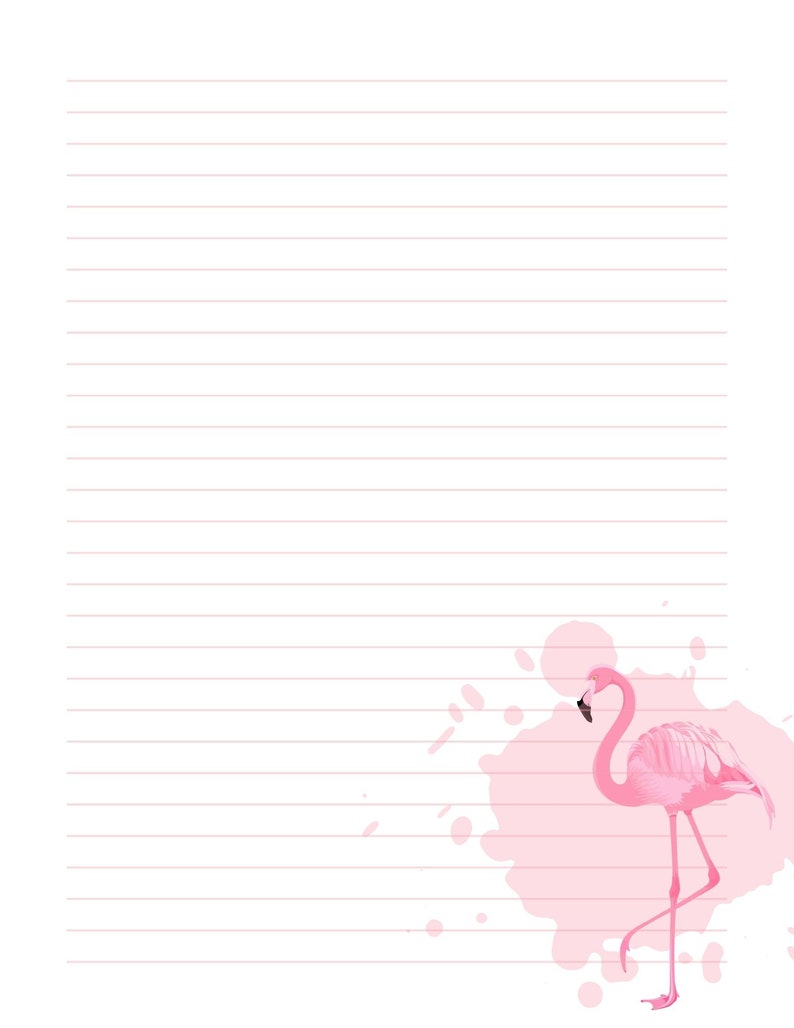 Pink Flamingo Stationery Digital Download - Etsy