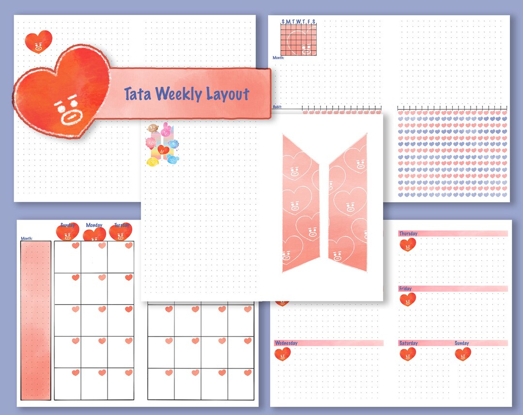 Tata Weekly Planner Packet Half Page - Etsy