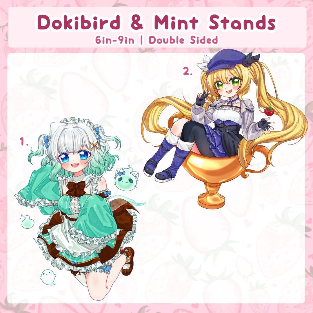 Vtuber Acrylic Stand: Mint Fantome and Dokibird - Etsy