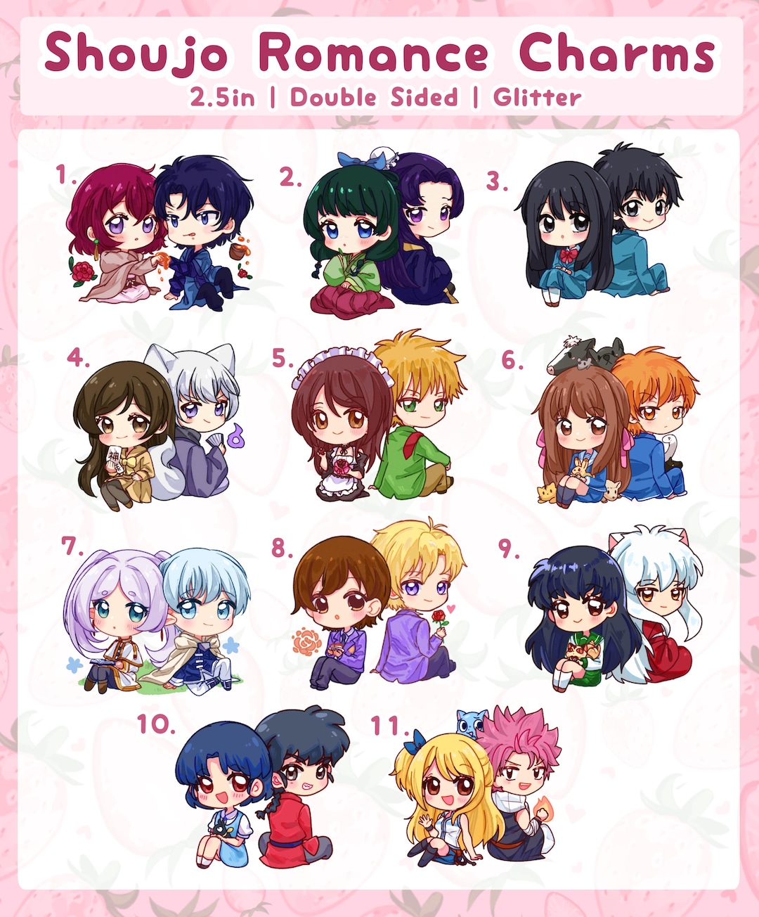 Shoujo Anime Charms: Double Sided Acrylic Keychains (2.5 Inches) - Etsy
