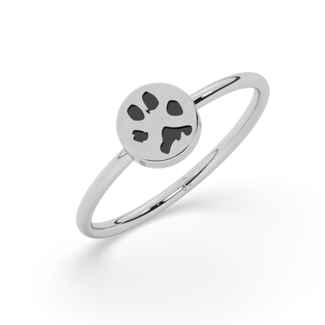 Custom Paw Print Ring Dog Cat Paw Ring Pet Memorial Gift Baby Footprint ...