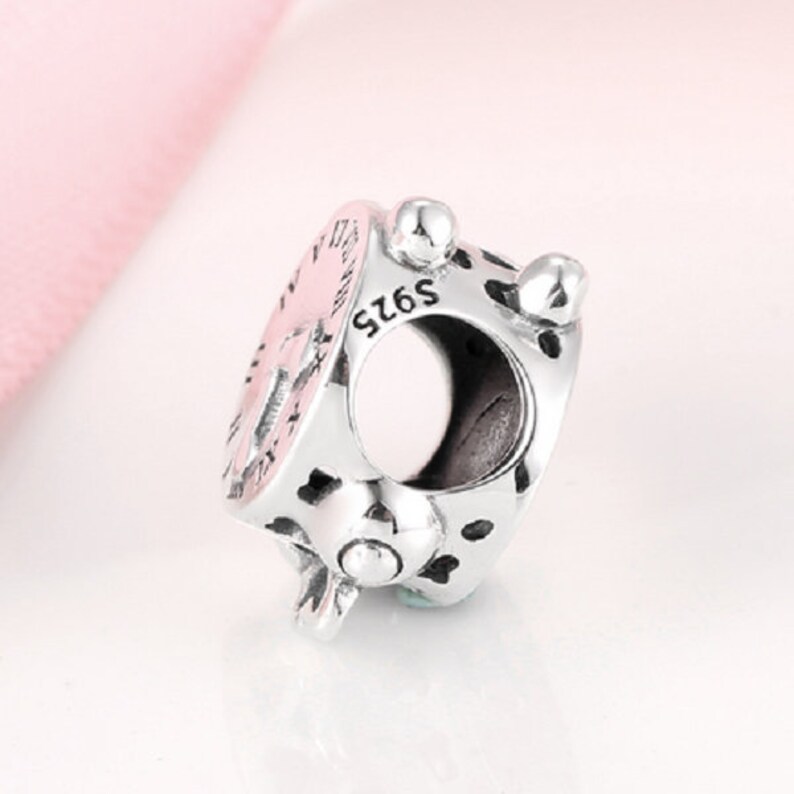 Lovely Alarm Clock Beads Charm 100% 925 Sterling Silver Fit - Etsy