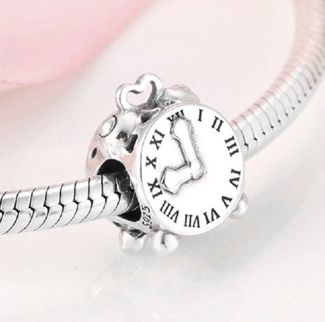 Lovely Alarm Clock Beads Charm 100% 925 Sterling Silver Fit - Etsy