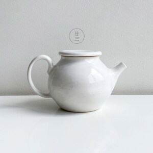 Ceramic White Round Teapot - C - Etsy