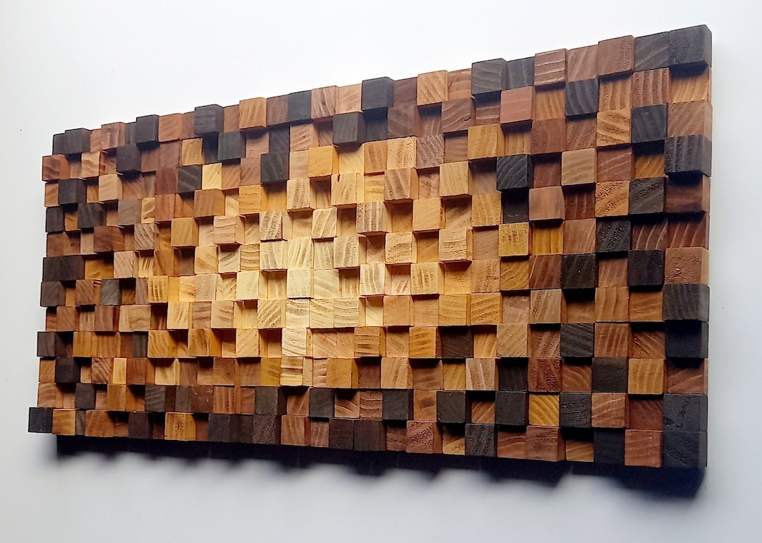 Wood Wall Art Gradient Block Wood Wall Art sculpture - Etsy