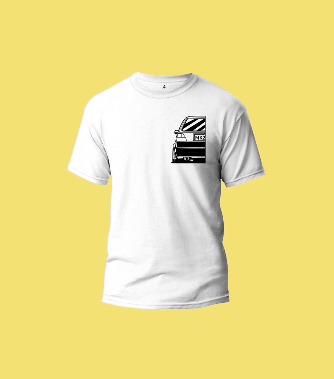 GTI MK2 Rearview Silhouette on White Tee Golf GTI - Etsy
