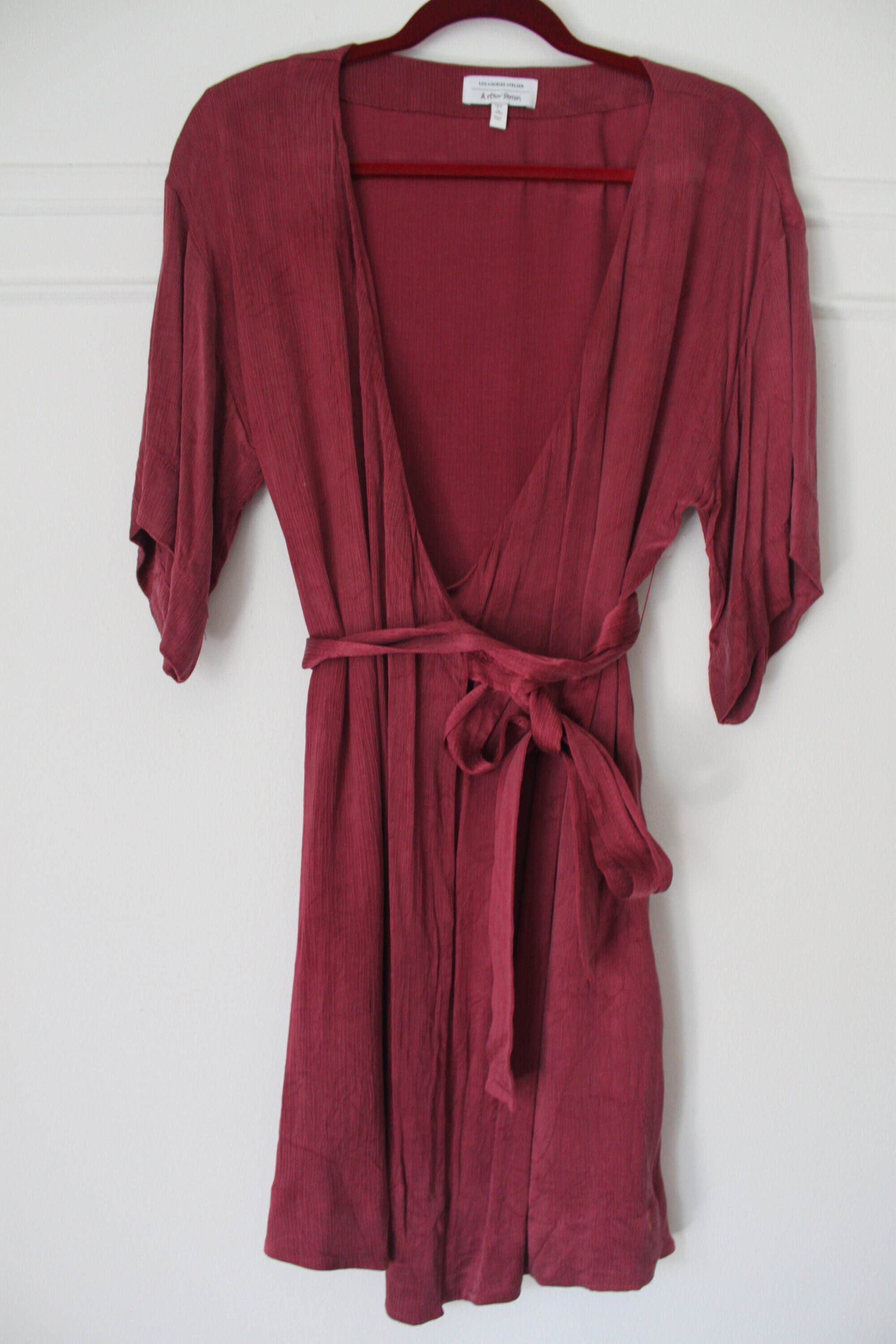 Deep Blush Pink Silky Wrap Minidress - Etsy