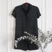 Black Linen Button Mini Dress - Etsy