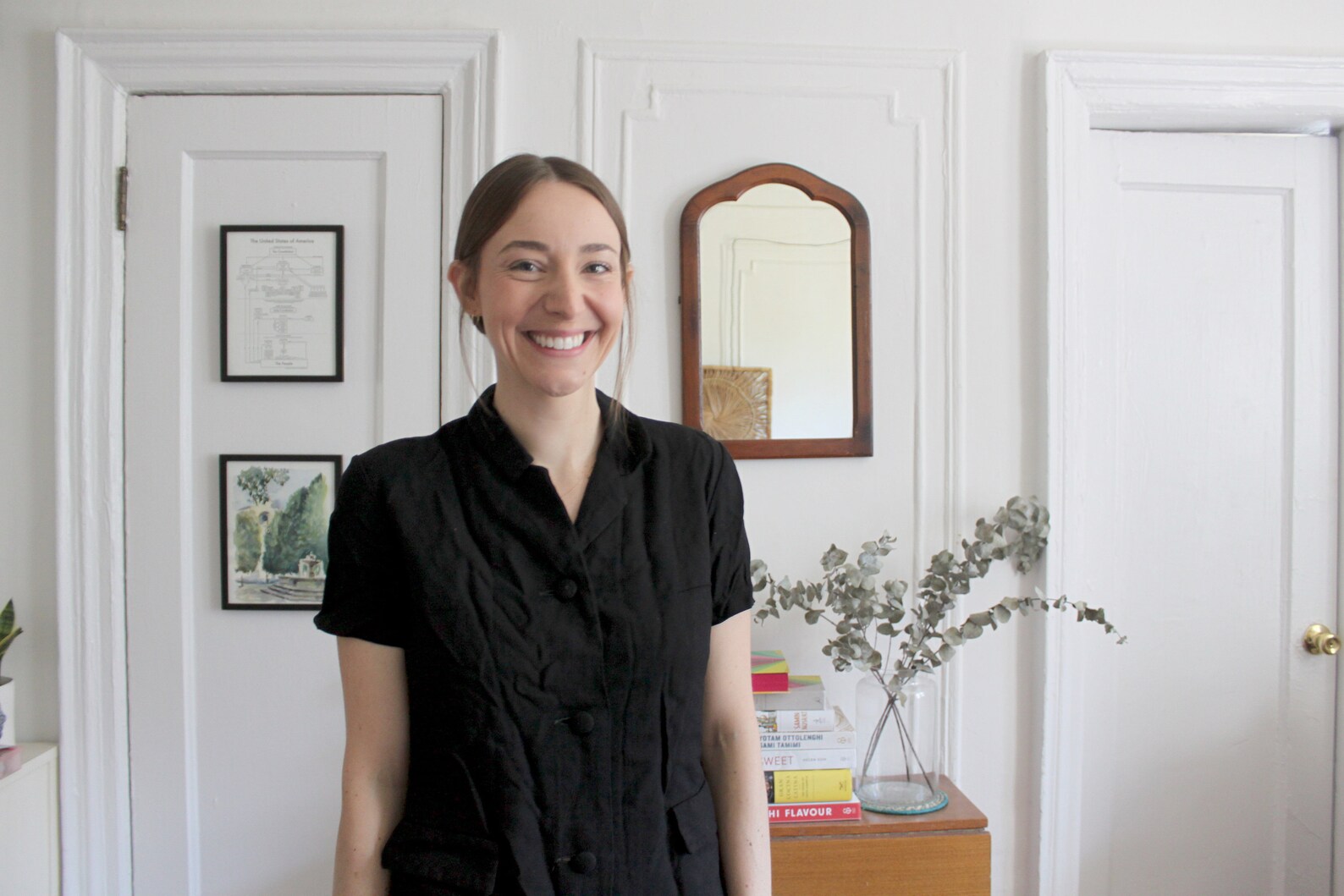 Black Linen Button Mini Dress - Etsy